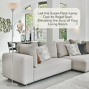 Adjustable Silver Floor Lamp with Reading Light By Light Accents - Susan Modern Standing Lamp For Living Room/Office Lamp 72" Tall - 150-watt With Side Reading Light Corner Lamp (Silver)