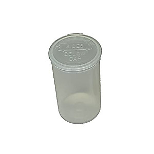720 Pack DRAM 19 Pop Top - Airtight Smell Proof Vials - Plastic Medical Grade Prescription Bottles for Pills Herbs Flowers Supplements, Bulk Pack (Transparent)