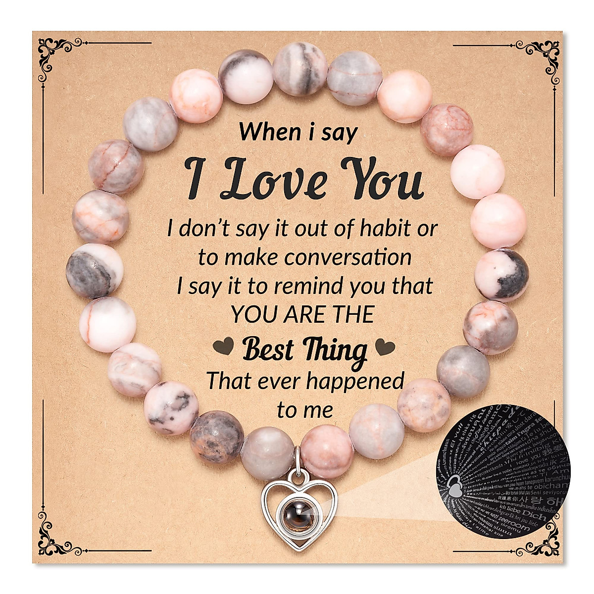 LAVEIR Gifts for Girlfriend, Cute Best Girlfriend Romantic Birthday Christmas Lesbian Valentines Day I Love You Bracelet Gifts for Her Girlfriend Women From Boyfriend