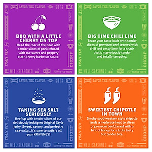 KRAVE All Natural Beef Jerky and Pork Jerky Variety Flavors - Protein Packed Snacks Roasted for Maximum Flavor - Gluten Free - 2.7 Ounce (Pack of 4)