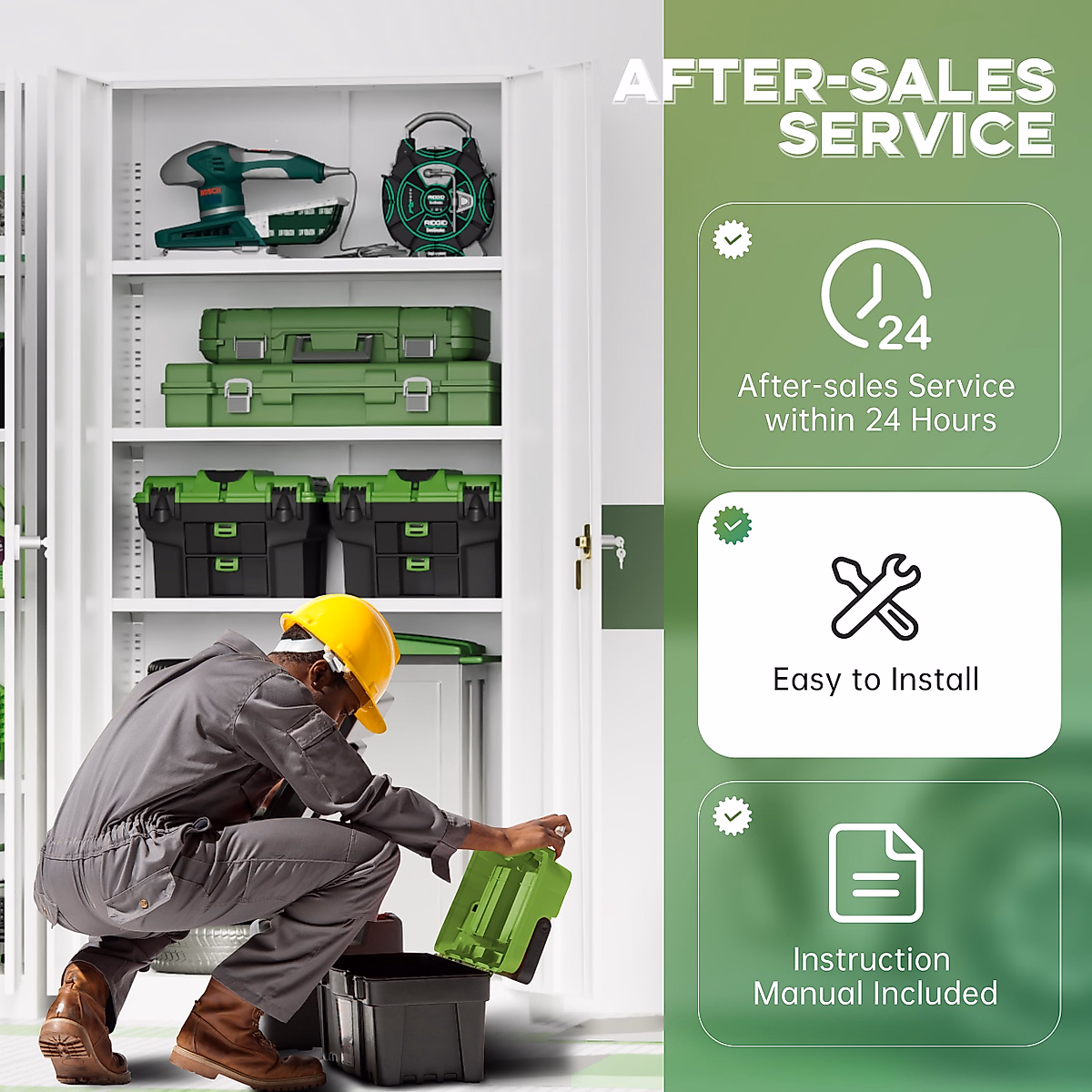 INTERGREAT Metal Storage Cabinet,72" Steel Lockable File Cabinet with Locking Doors and Adjustable Shelves,Locking Tool Cabinets for Office,Home,Garage,Gym,School (White)