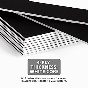 Somime 25 Pack Black Picture Mats - 11x14 Pre-Cut Mats for 8x10 Photos - White Core Bevel Cut Frame Matte, Acid Free, Ideal for Frames, Artwork and Prints