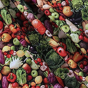 Mook Fabrics Cotton Fruits-Vegetables, Multi, 15 Yard Bolt