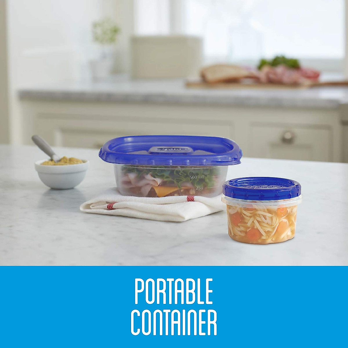 Ziploc Food Storage Meal Prep Containers Reusable for Kitchen Organization, Dishwasher Safe, Variety Pack, 20 Count