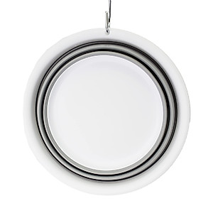 SAMMART 5.5L Set of 2 Collapsible Tub - Foldable Dish Tub - Portable Washing Basin - Space Saving Plastic Washtub (Grey + Dark Sea Green)