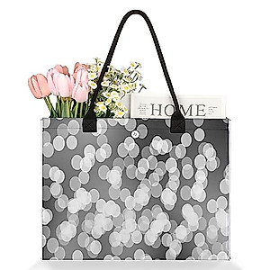 Mularoka Grey Gray Circles Large Tote Bag Shoulder Bag For Women Teachers Nurses Work Shopping Travel Handbag Purse