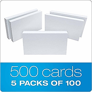 Oxford 50EE Blank Index Cards, 5" x 8", White, 500 Cards (5 Packs of 100) (50)