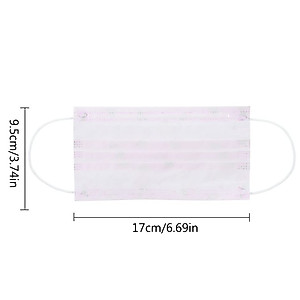 Fashion 3-layers For Adult, Fabric Breathable Fabric Breathable Strawberry printed Disposable Face Bandanas 3 Ply Non-Woven Face Protection(50 PCS, Strawberry)