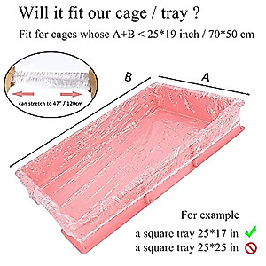 50 x Disposable Cage Liners for Small Animals Cage Liners Guinea Pig  Rabbits Bedding Waste & Litter Pan Bags , Plastic Bunny Cage Mat Film to Replace Diapers for Birds Rabbit Hamster Hedgehog Rats