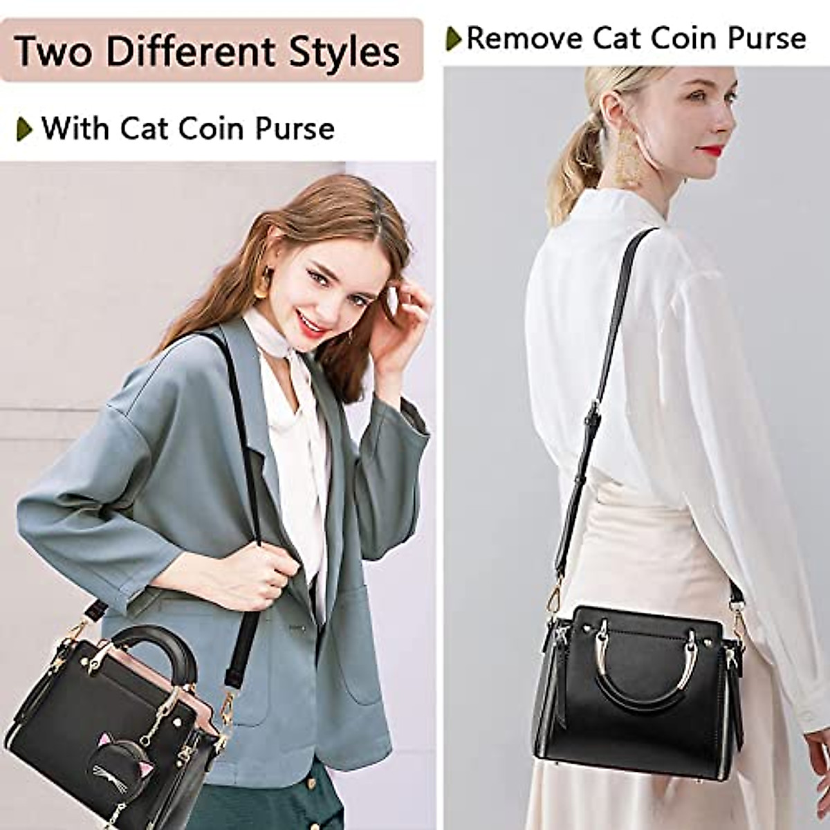 Fashion Ladies Purses and Handbags, Women Leather Top Handle Satchel Cute Shoulder Totes Bags Trendy Crossbody Purses