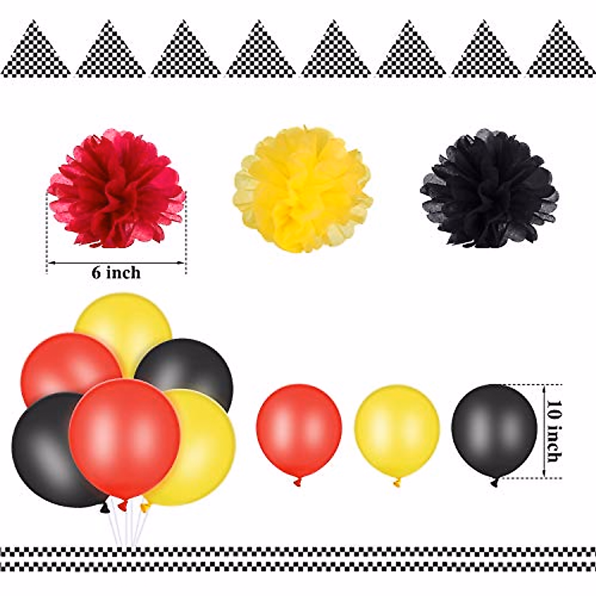 39 Piece Truck Birthday Party Supplies Happy Birthday Banner Truck Banner Triangle Bunting Flags Pom Poms Flowers Hanging Swirls Truck Shape Balloons Multicolor Balloons Cupcake Topper