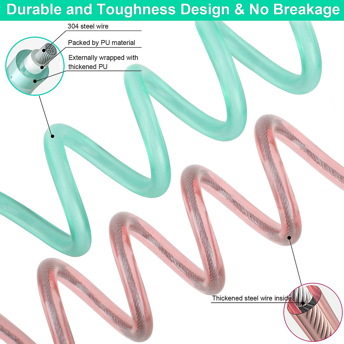 Blisstime Toddler Leash, 2 Pack Kid Leash Anti Lost Wrist Link with Key Lock Baby Leash Harness for Toddler (Mint Green+Pink)