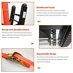 Efficraft Electric Stair Climbing Dolly 300W Electric Stair Climbing Hand Trucks Cart Motorized Mobile Stairlift Folding Electric Dolly, 661lbs Capacity for Moving Furniture, Logistics