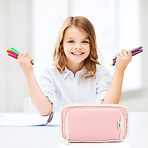 Big Capacity Pencil Cases Multi Compartment Pencil case Pencil Pouch Aesthetic Large for Girls Women, Portable Pencil case with Handle, Stationery Organizer Pen Bag with Zipper for College School Office