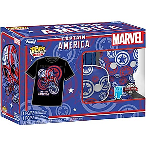 Captain america Marvel Patriotic Age (Art Series) - Pop! & Tee Men's Funko Pop! Standard M