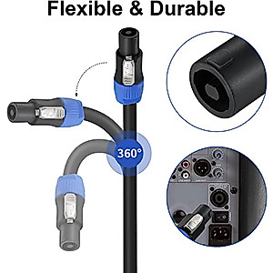 EBXYA 3 Feet Speakon Speaker Cable 12 Gauge(AWG) - Premium Speakon to Speakon Audio Cable Cord with NL4FX (NL4FC) Connector - 4 Conductor