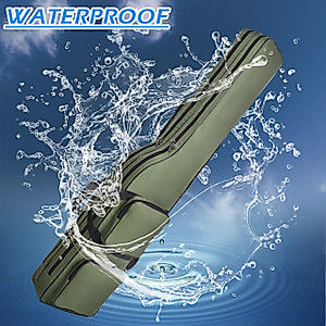 4.27ft Fishing Rod Case Bag, Portable Fishing Pole Bag Carrier for Travel, Waterproof Fishing Rod Organizer, Large Capacity Fishing Tackle Storage Bag, Fishing Gear Gifts for Men