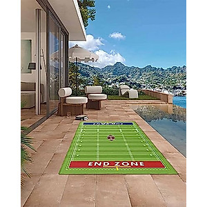 America Football Backdrop Outdoor Rug for Patio/Deck/Porch, Non-Slip Large Area Rug 5 x 8 Ft, Rugby Sports Stadium Field Indoor Outdoor Rugs Washable Area Rugs, Reversible Camping Rug Carpet Runner