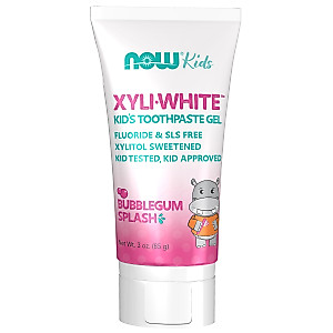 NOW Foods Solutions, Xyliwhite™ Toothpaste Gel for Kids, Bubblegum Splash Flavor, Kid Approved! 3-Ounce, packaging may vary