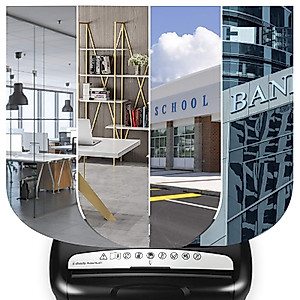 Paper , 110V 6-Sheet Strip Cut Straight Cut Home Paper Shredders Credit Card Office Machine for Office Home Use Electric , 12.8 x 11.4 x 5.5in, Black