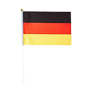 German Flag Germany Small Stick Mini Hand Held Flags Decorations 1 Dozen (12 pack)