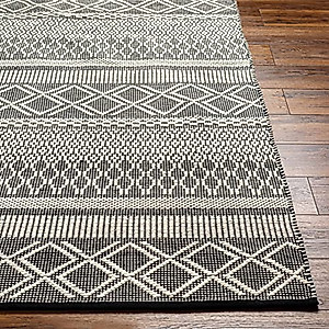 Hauteloom Hala Wool Living Room, Bedroom Area Rug - Gray, Ivory - 8' x 10'