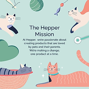 Hepper Hemp Safety Breakaway Cat Collar with Bells - Adjustable Large to Small Kitten Collar with Bell - Cat Collars for Girl Cats/Cat Collars for Boy Cats - Minimalist Cute Cat Collar with Cat Bells