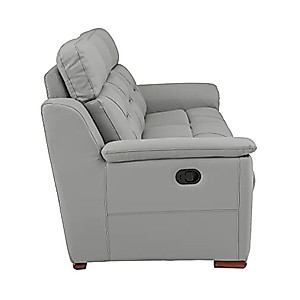 Blackjack Furniture Walker Leather Match Upholstered Reclining Living Room Sofa, Gray