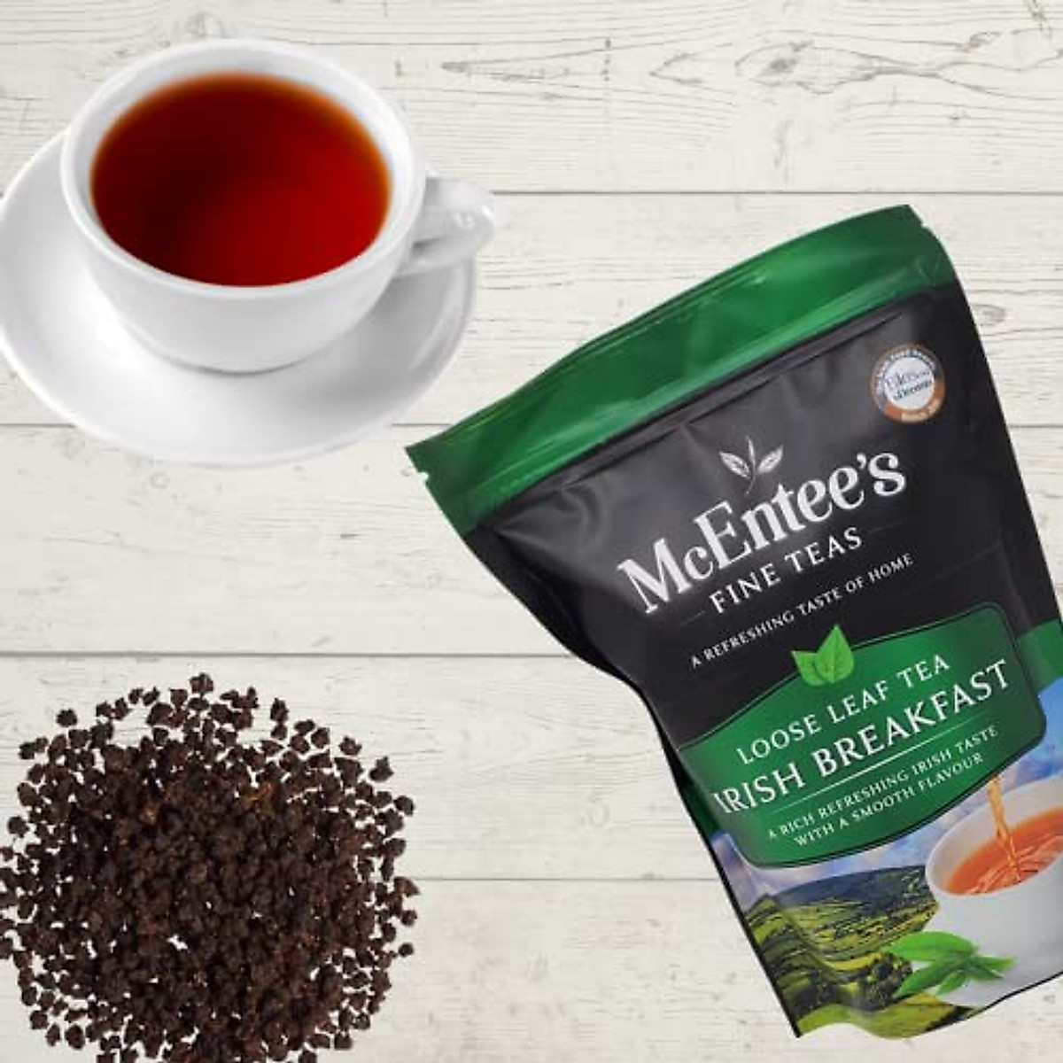 McEntee's Irish Breakfast Tea 250g / 8.81 oz Bag – BLENDED IN IRELAND - STRONG & CITRUSY - Traditional Irish Blend of Ceylon and Assam Loose Tea’s. IRELAND’S FAVOURITE