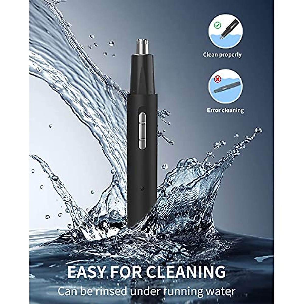 Ginity Ear and Nose Hair Trimmer,2024 Painless Eyebrow & Nose Hair Trimmer for Men Women,Rechargeable Trimmer with IPX7 Waterproof,Dual Edge Blades Clipper for Easy Cleansing Travel Size