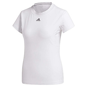 adidas womens AEROREADY Freelift Tennis Match T-Shirt White/Grey Medium