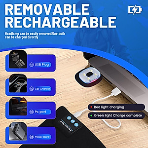 Keains Bluetooth Beanie with Light, Musical Knit Hat with Headphones and Built-in Speaker Mic, Gifts for Men Women Dad Pink