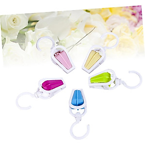 10 Pcs White Portable Plastic Strong Swivel Hook Rotating Laundry Hanging Hook Clothes Pins Beach Towel Clip, Clothes Pins, Laundry Storage and Organization