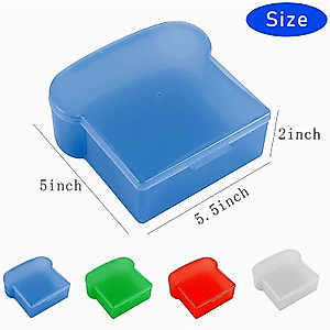 Pack of 3 Clear Food Storage Sandwich Containers for Lunch Prep (Toast Shape)