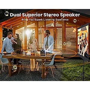 Mini Smart Projector Native 1080P, ETOE D2 Pro Portable Projector Android TV 10.0 with Prime Video, Netflix, Disney+, Video Projector 5G WiFi Bluetooth, Compatible with iOS/Android/Windows/USB