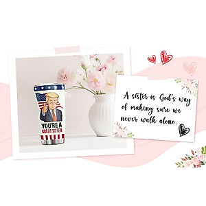 34HD Sister Gifts from Sister Brother, Funny Sisters Tumbler with Lid Stainless Steel 20 oz, Great Sister Mug, Sister Birthday Gifts Ideas