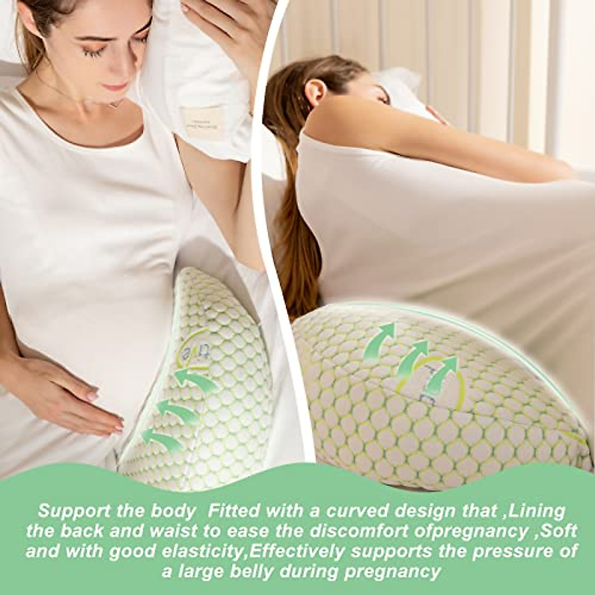Pregnancy Pillows for Sleeping, Maternity Pillow, Supports The Belly, Back, HIPS and Legs of Pregnant Women, Pregnancy Must Haves Body Pillow, Adjustable and Removable Pillowcase,Gray.