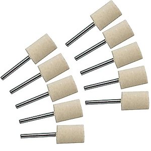 NGe 15Pcs 1/2inch Wool Felt Polishing Bits Mandrel White Cylinder Rotary Tool Accessories Kit Fit Dremel - 1/8inch Shank (3x12mm cylinder)