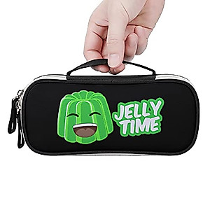 Jelly Time PU Leather Pen Pencil Bag Organizer Portable Makeup Carry Case Storage Handbag