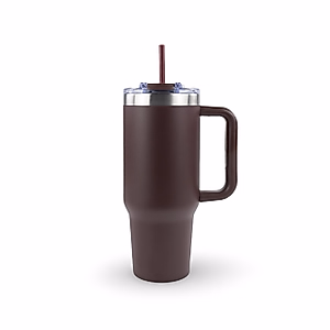 Hogg Big Swig 40 oz Tumbler with Handle and Straw - Mulled Wine, Advanced Design Spill Proof Tumbler with Straw, Insulated Cups with Lids and Straws, 40oz Tumbler with Handle, Maroon Tumbler