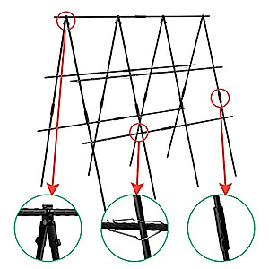 DoCred Cucumber Trellis, A Frame Trellis Metal Garden Trellis for Climbing Plant Cucumber, Flowers, Melon, Vegetables