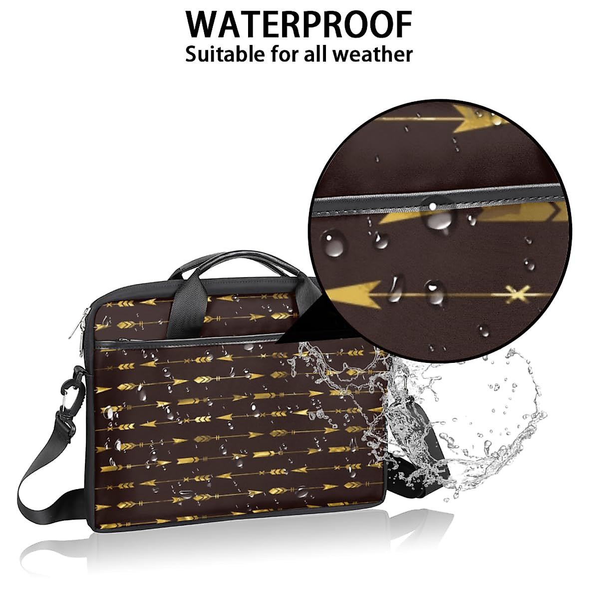 Ethnic Arrows Laptop Computer Bag Waterproof Shoulder Messenger Bag 13-15 inch Durable Laptop Tote Bag with Shoulder Strap Handle Lightweight Crossbody Briefcase