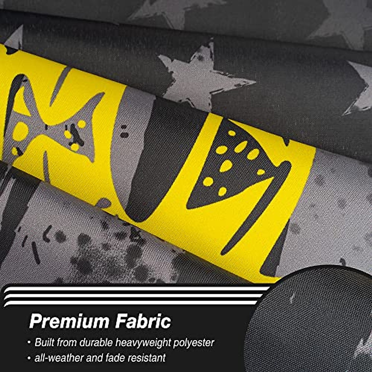 XIFAN Premium Double Sided Don't Tread On Me Gadsden Black American Flag - Heavy Duty 3ply Polyester Durable Vibrant Print Double Stitched - 3x5 FT Tea Party Rattlesnake Indoor Outdoor Banner