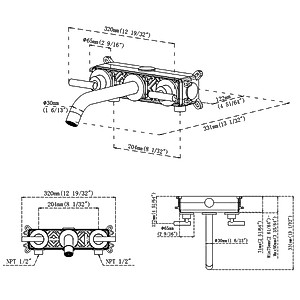 indare Wall Mount Tub Filler， Brass High Flow Tub Filler Brushed Gold Roman Tub Faucet， Bathtub Faucets with 2 Handles， Long Spout Reach