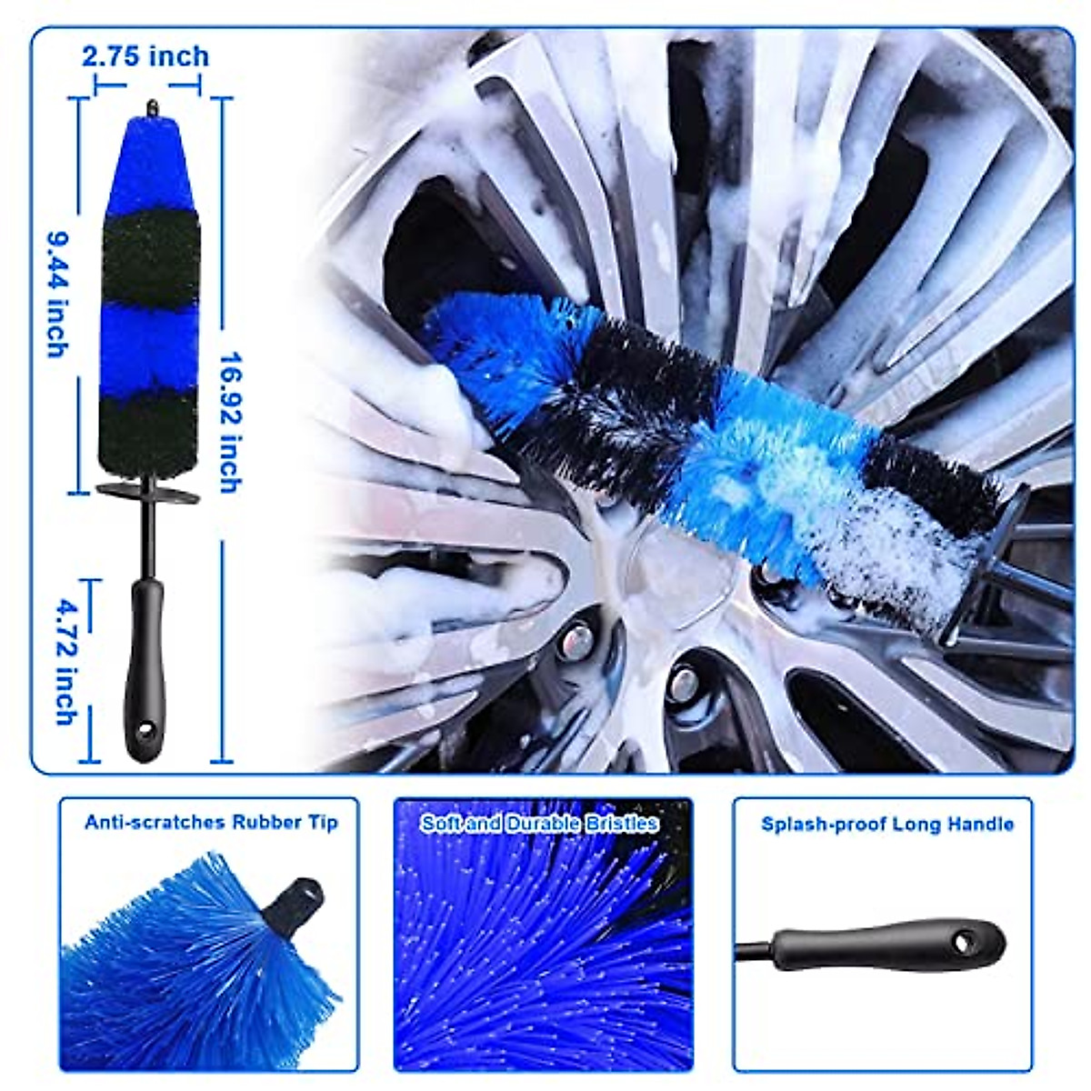 26Pcs Car Cleaning Tools, Detailing Brush Set, Car Detailing Kit, Drill Brush Set, Wire Brush Set, Wheel Brush Kit for Cleaning Tire and Rim, Interior, Exterior, Leather, Air Vents, Emblems, Dashboard