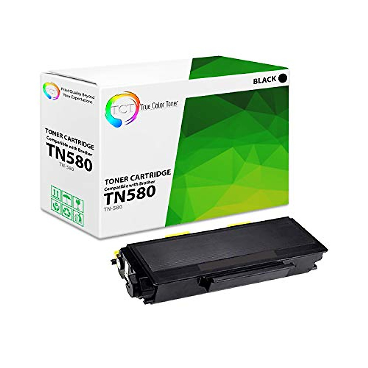 TCT Premium Compatible Toner Cartridge Replacement for Brother TN-580 TN580 Black High Yield Works with Brother DCP-8060 8065, HL-5240 5250 5280, MFC-8460 8660 8870 8860 Printers (7,000 Pages)