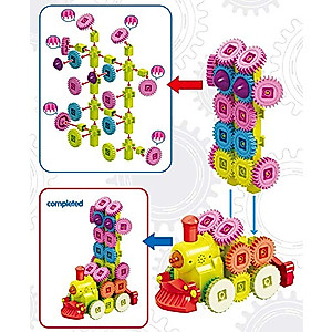 Top Race Remote Control Moving Gear Train Stem Building Toy with Lights and Sound Gift Toys for Boys 4,5,6,7,8 Year Olds | Kids Stem Building Blocks Toy (98 Pieces)