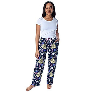 Disney Princess Women's Beauty and The Beast Allover Design Smooth Touch Fleece Sleep Bottoms Lounge Pajama Pants (2X-Large)