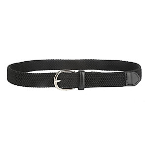 Gelante® Children's Canvas Elastic Fabric Woven Stretch Braided Belts 2012-Black-M (24-26)