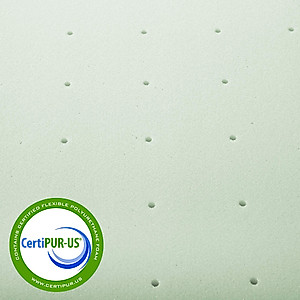 Best Price Mattress 2 Inch Ventilated Memory Foam Mattress Topper, Calming Green Tea Infusion, CertiPUR-US Certified, Twin